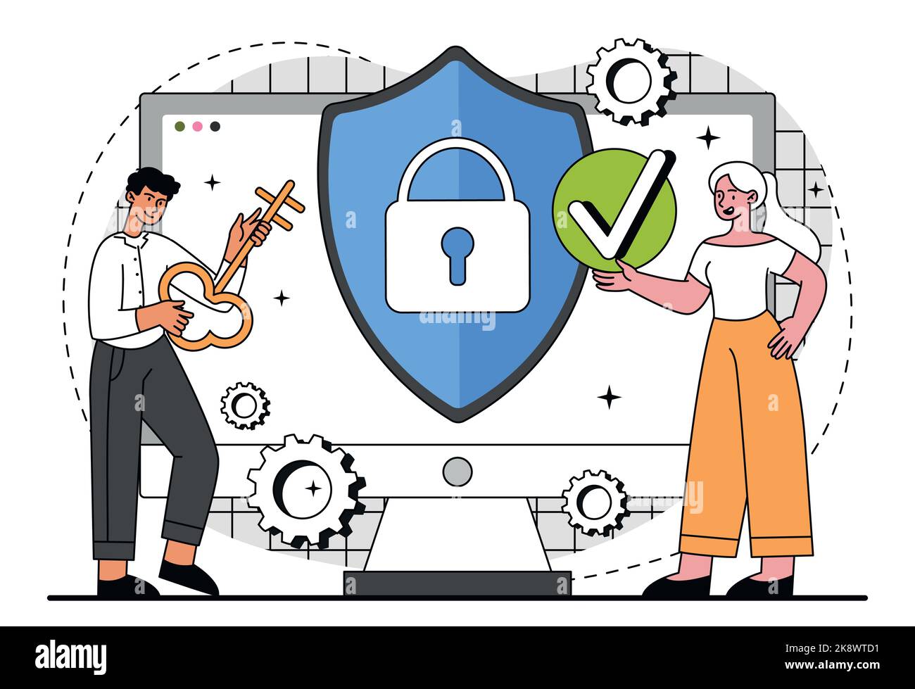 Cartoon locked padlock password Stock Vector Images - Alamy