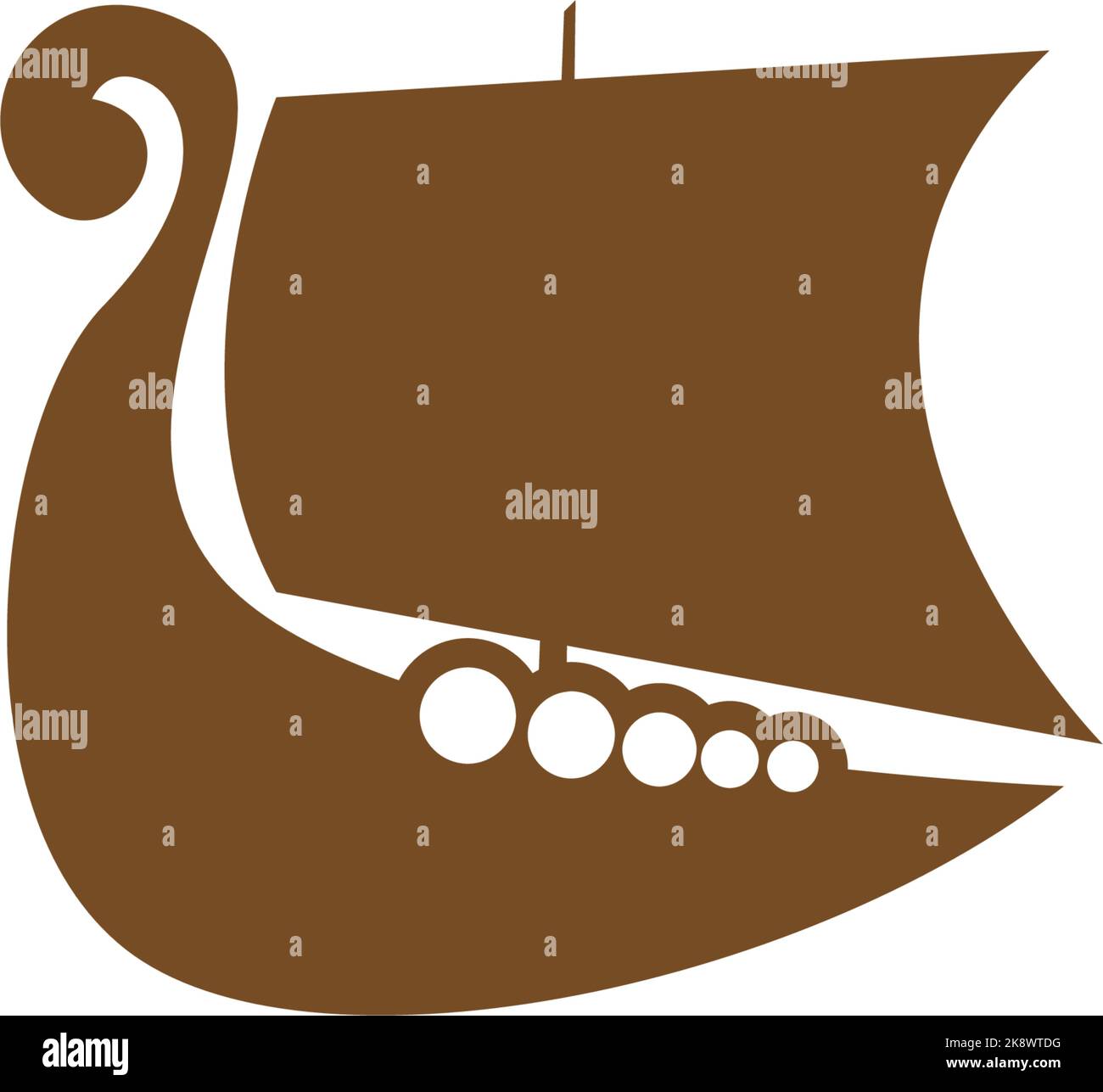 Viking ship icon logo design illustration vector Stock Vector Image ...
