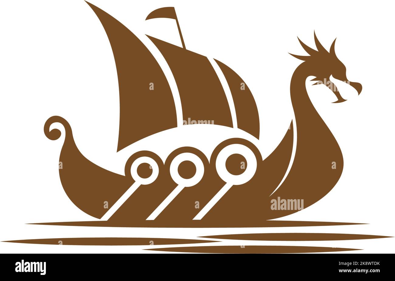 Viking ship icon logo design illustration vector Stock Vector Image ...
