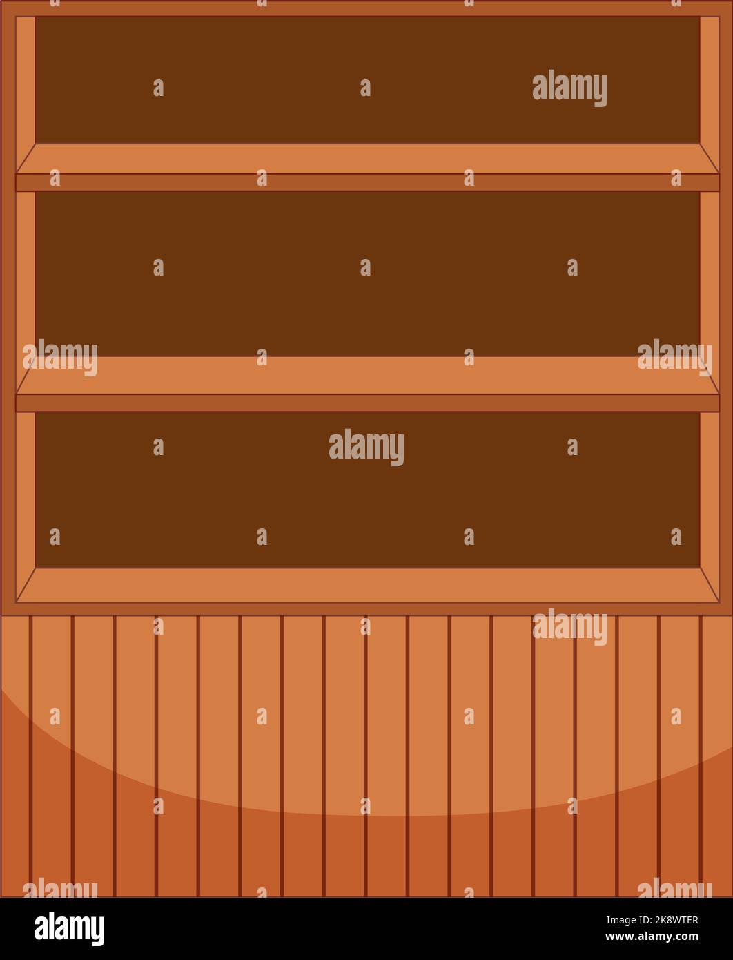 Isolated wood shelf cartoon illustration Stock Vector Image & Art - Alamy