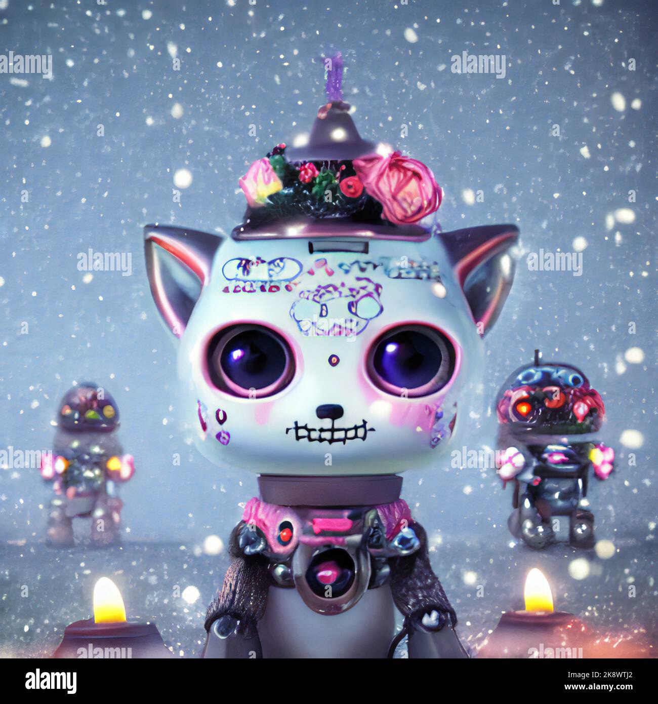 Sugar Skull Robots celebrating the Day of the Dead Festival after ...