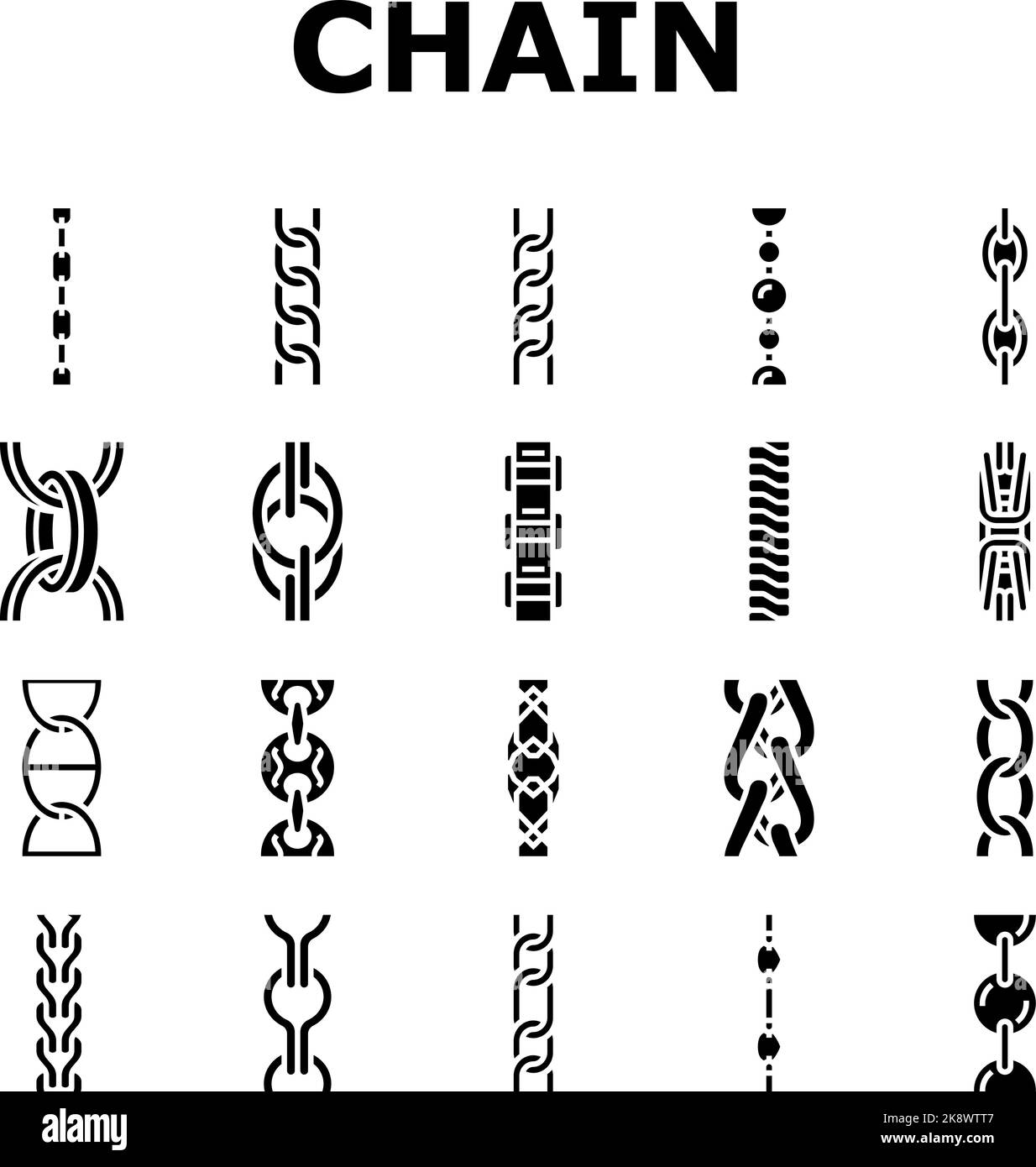 chain metal connection link icons set vector Stock Vector Image & Art ...
