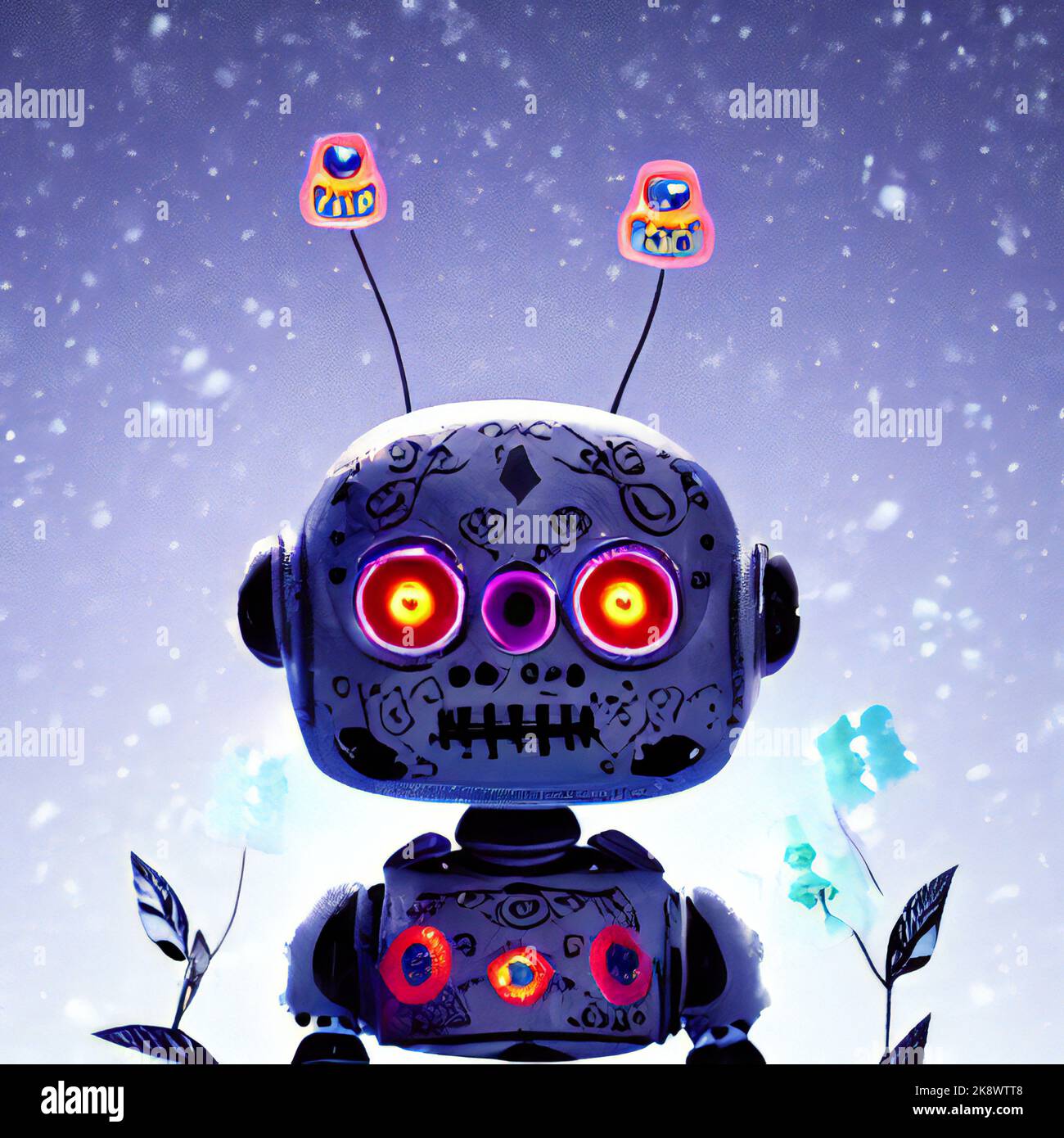 Sugar Skull Robots celebrating the Day of the Dead Festival after ...