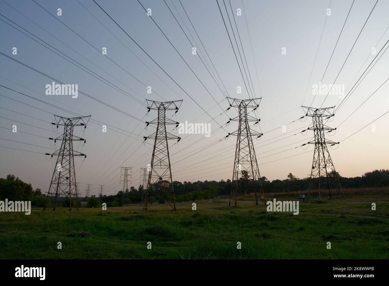 Electrical Transmission Towers with High Voltage Overhead Cables ...
