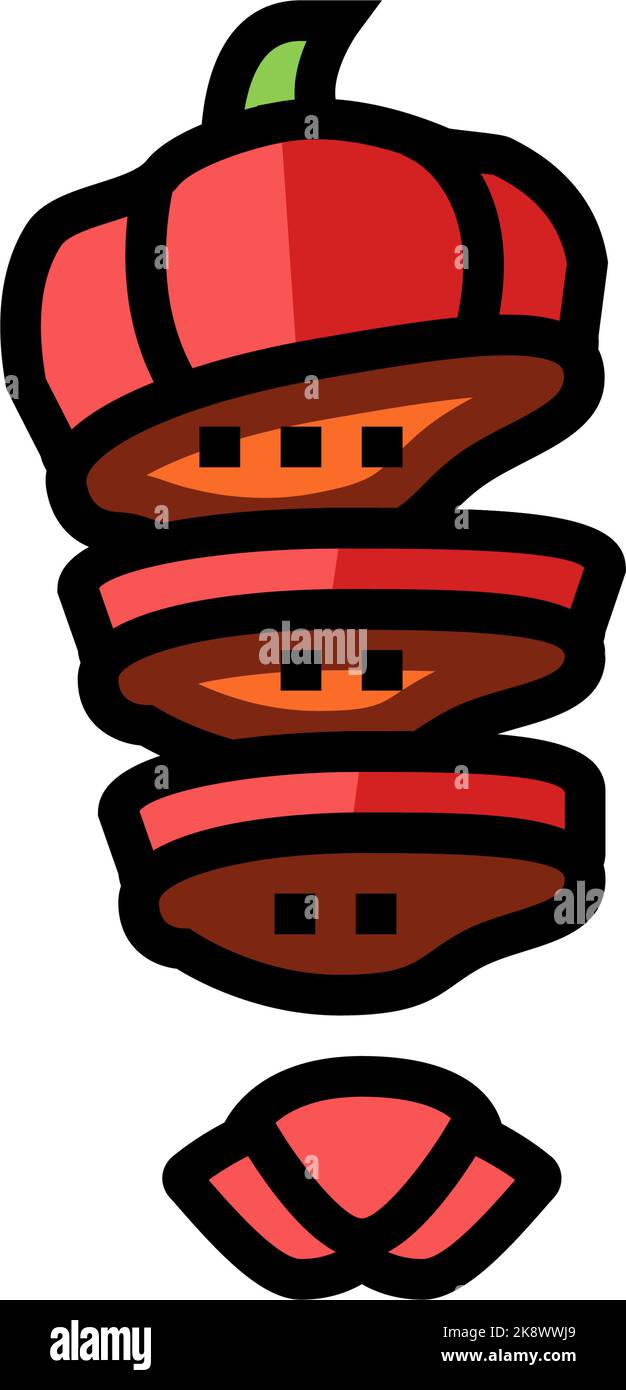 cut red pepper ingredient color icon vector illustration Stock Vector ...