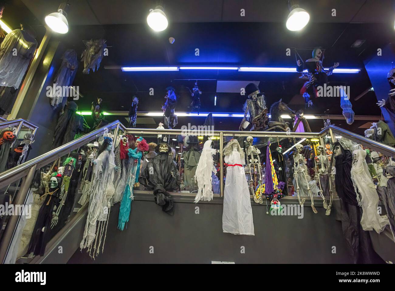 Shop display of characters in Halloween costumes at the 'SoLow' store ...