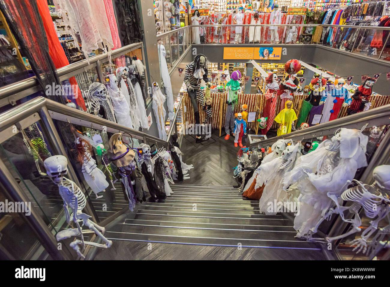 Shop display of characters in Halloween costumes at the 'SoLow' store ...