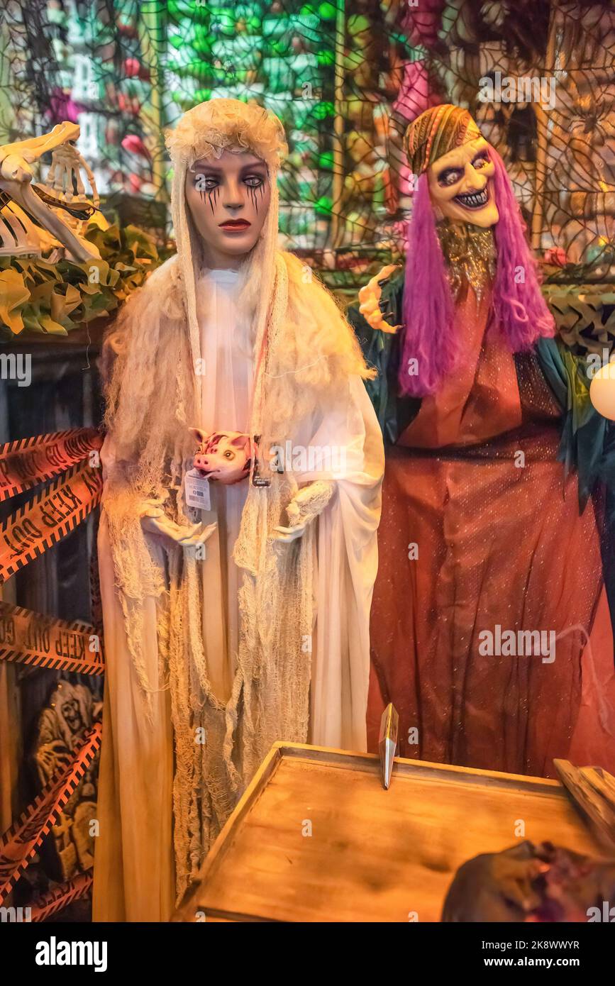 The Macabre ritual, with the bride dressed in white and the mad witch ...