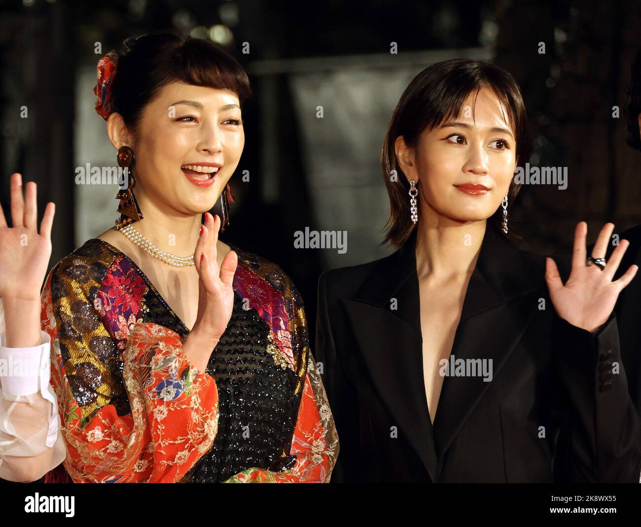 Tokyo, Japan. 24th Oct, 2022. Japanese actresses Takako Tokiwa (L) and Atsuko Maeda (R) pose for ...