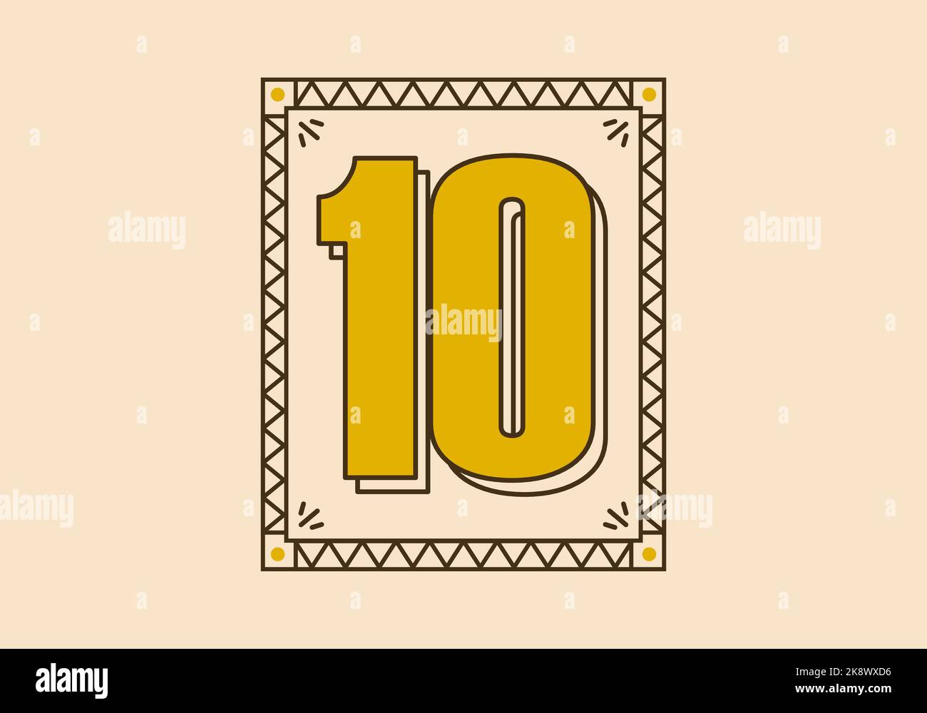 Retro rectangle frame with number 10 on it Stock Vector Image & Art - Alamy