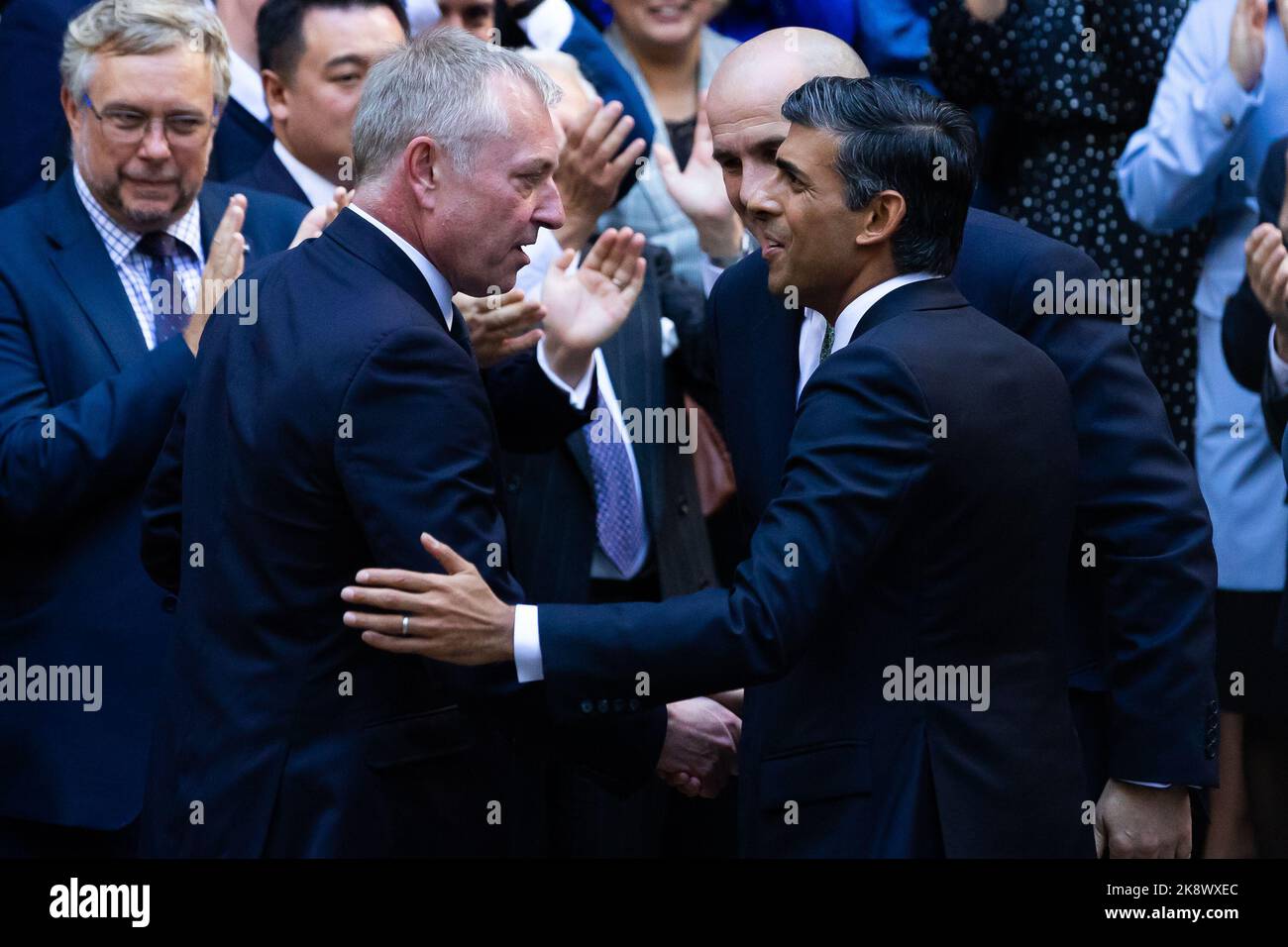 London, UK. 24th Oct, 2022. Former Chancellor Rishi Sunak gestures to ...