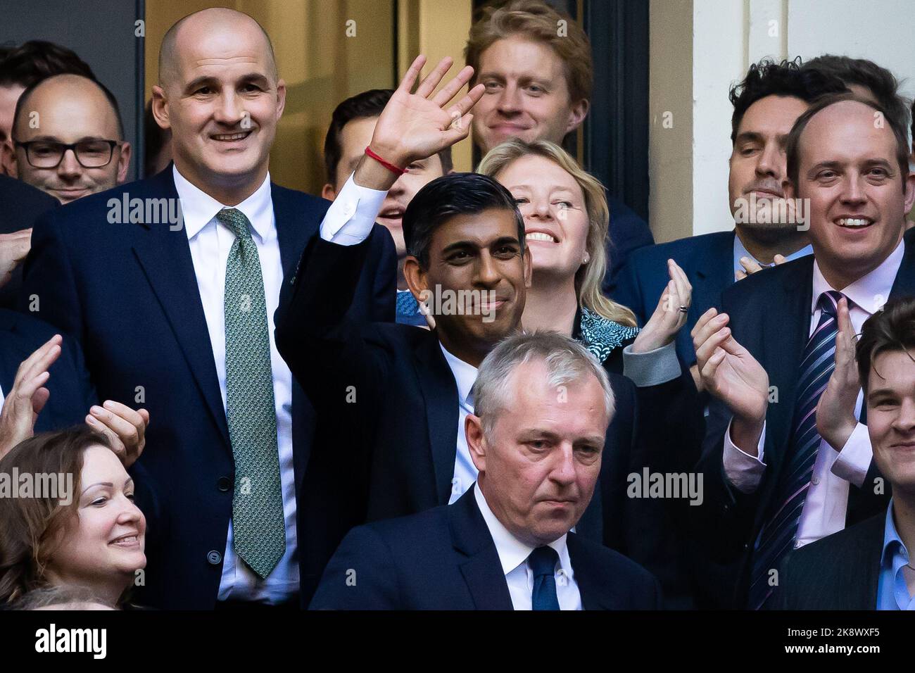 London, UK. 24th Oct, 2022. Former Chancellor Rishi Sunak gestures to ...