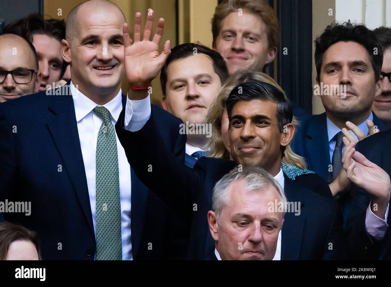 London, UK. 24th Oct, 2022. Former Chancellor Rishi Sunak gestures to ...