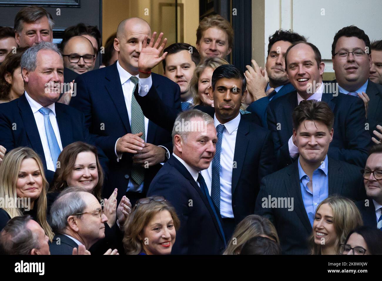 London, UK. 24th Oct, 2022. Former Chancellor Rishi Sunak gestures to ...