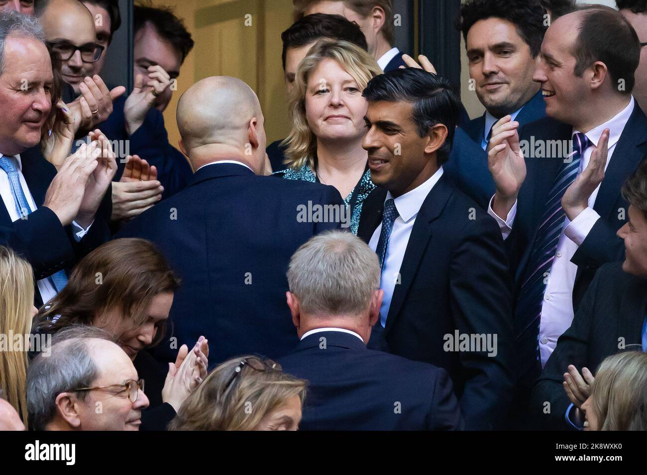 London, UK. 24th Oct, 2022. Former Chancellor Rishi Sunak gestures to ...