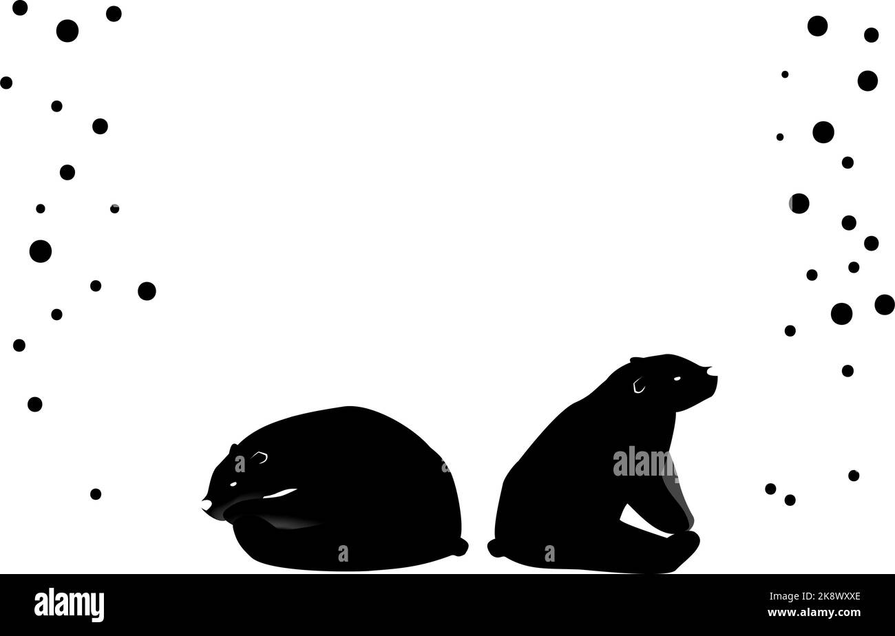 Two polar bears sitting back to back Stock Vector Image & Art - Alamy