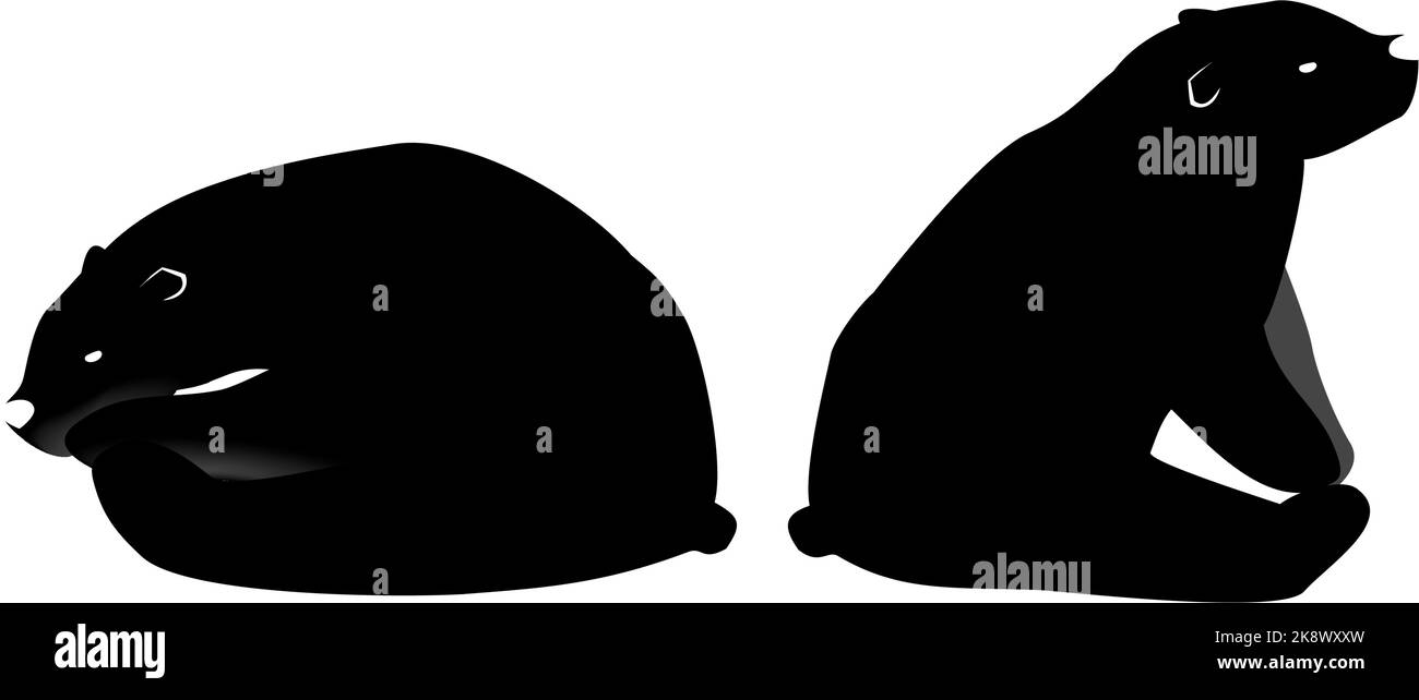 Illustration of two polar bears turning their backs Stock Vector Image ...