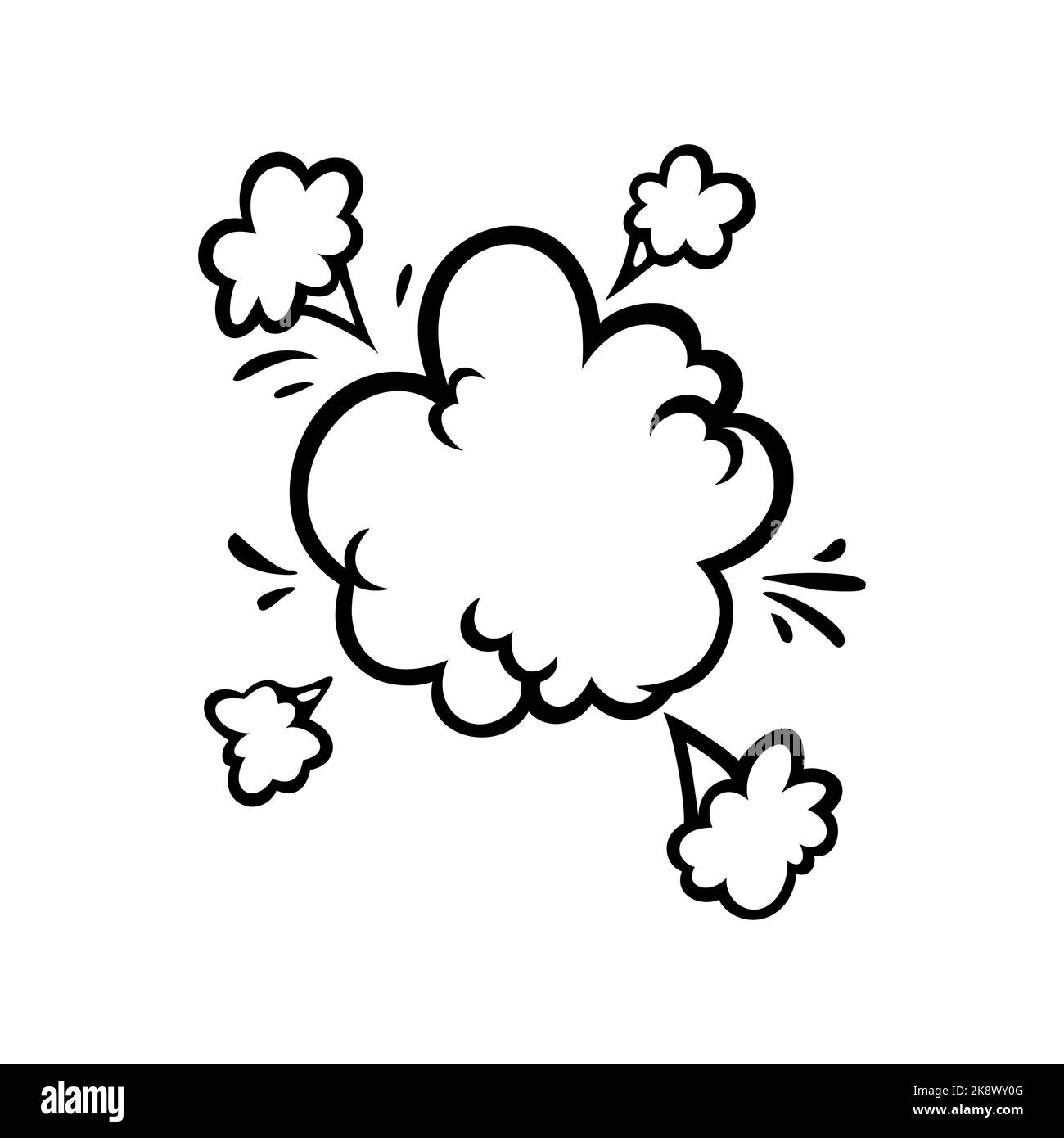 Comic boom effect clouds. Set of explosion bubbles and smoke. Vector ...