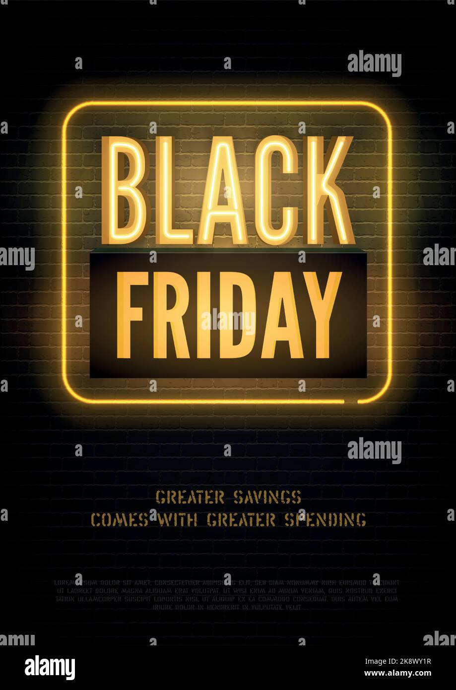 Black friday text on neon Stock Vector Images - Alamy