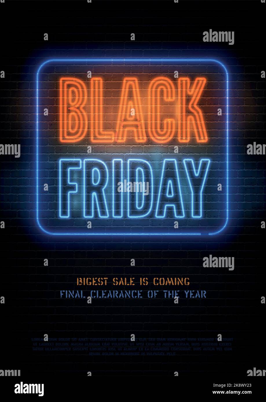 Black friday retro style discounts vector flyer template. Seasonal sale ...