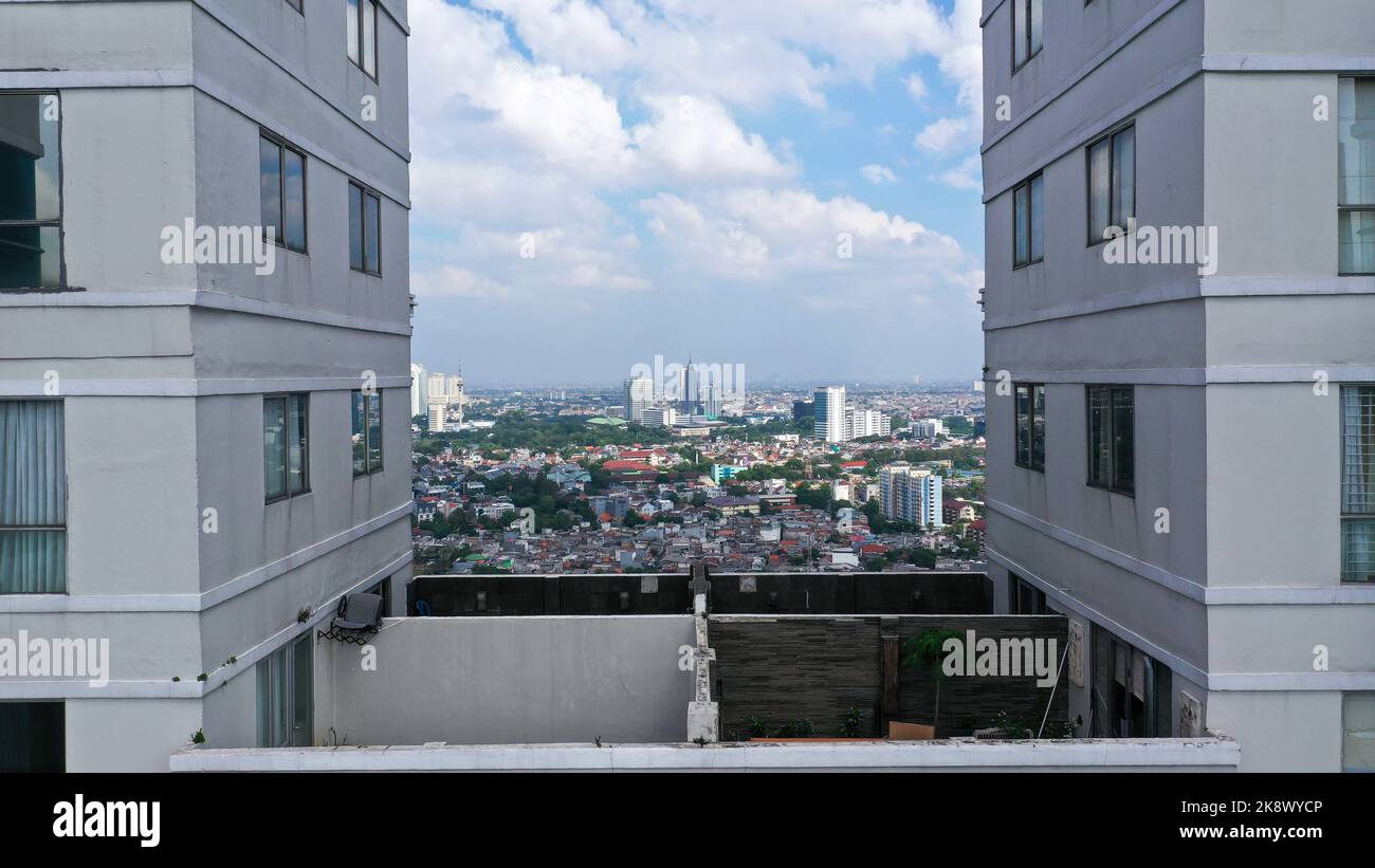 Close-up of the facade of one of the skyscrapers and business buildings ...