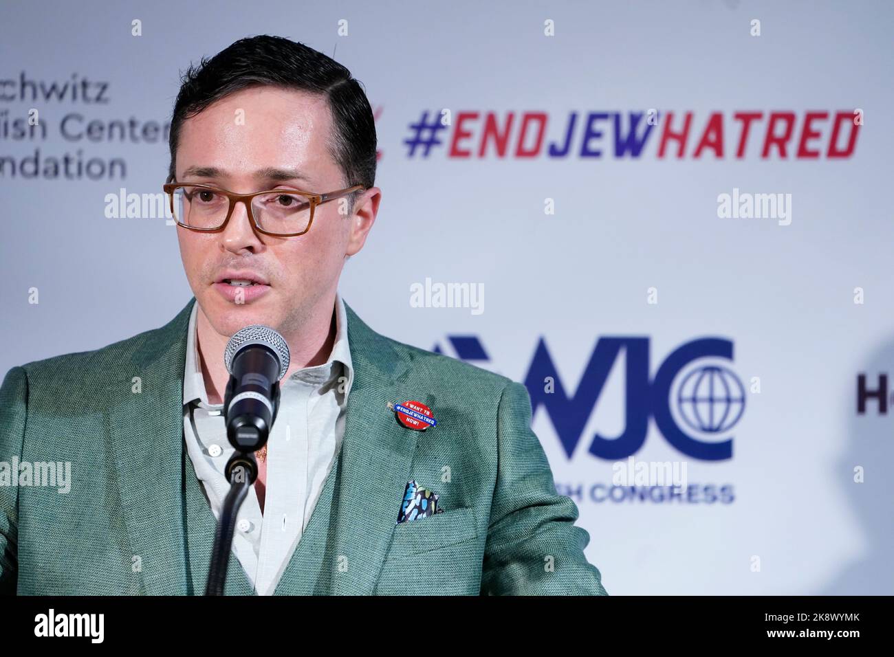 Yuval David speaks during #EndJewHatred Day event at the Center for ...