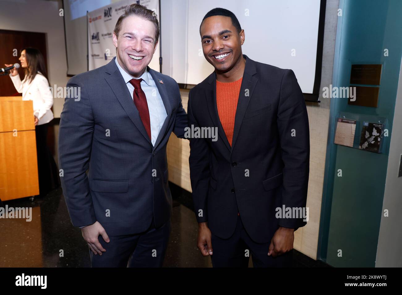 New York City, USA. 24th Oct, 2022. Josh Lafazan and Ritchie Torres ...