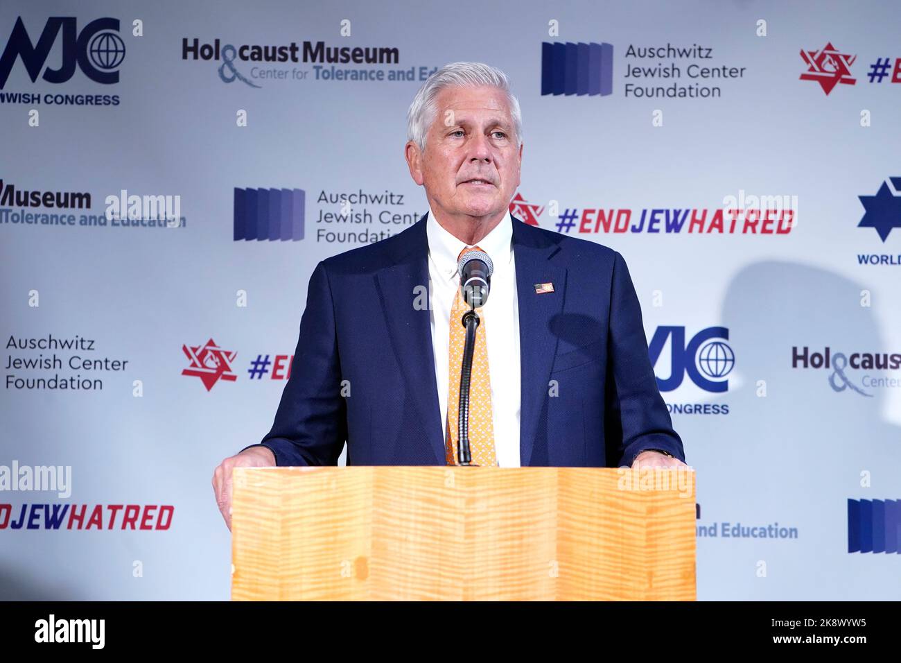 Bruce Blakeman speakds during the #EndJewHatred Day event at the Center ...