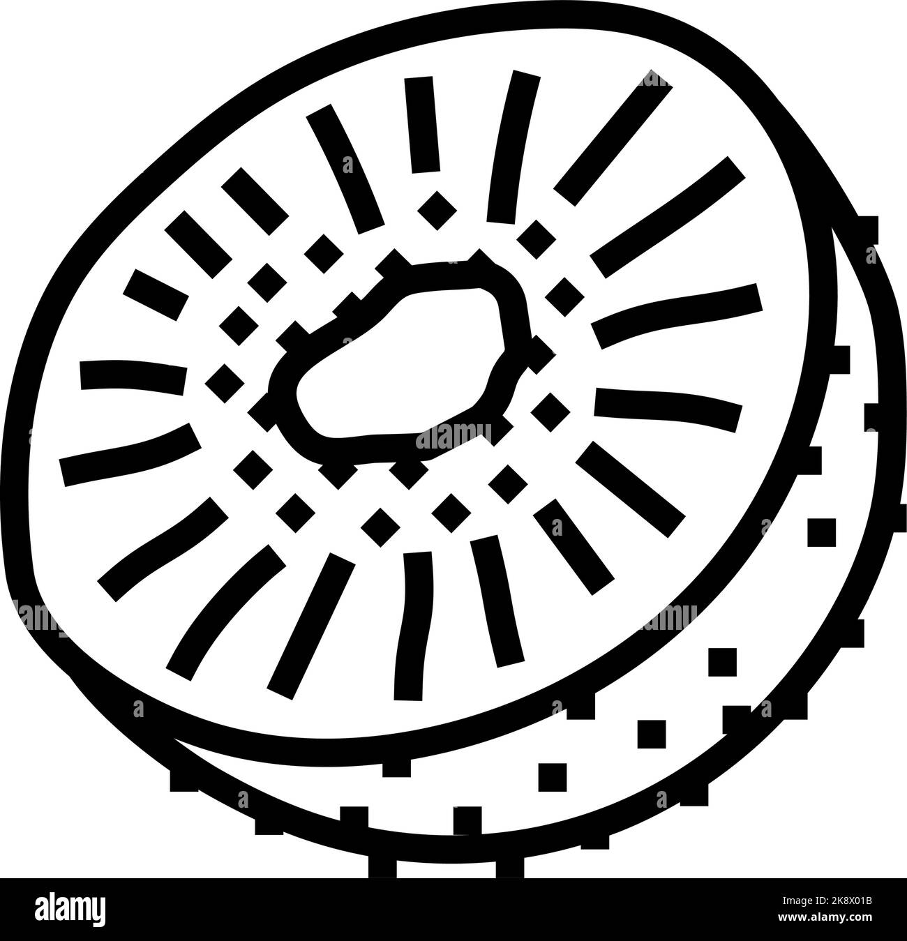 cut kiwi fruit line icon vector illustration Stock Vector Image & Art ...