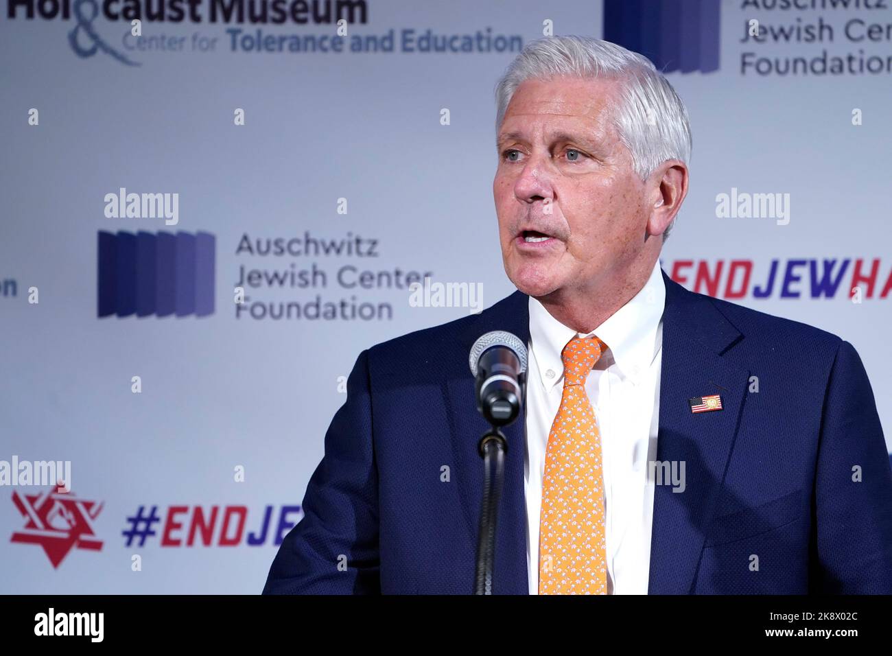 Bruce Blakeman speakds during the #EndJewHatred Day event at the Center ...