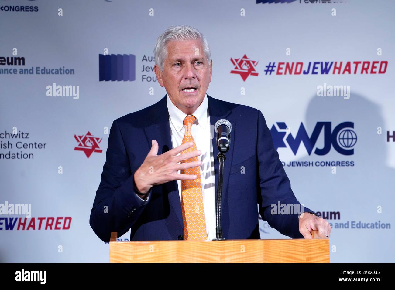 Bruce Blakeman speakds during the #EndJewHatred Day event at the Center ...