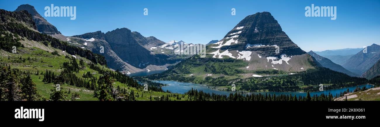 Hidden Lake overview from Logan Pass in Glacier National Park, Montana ...