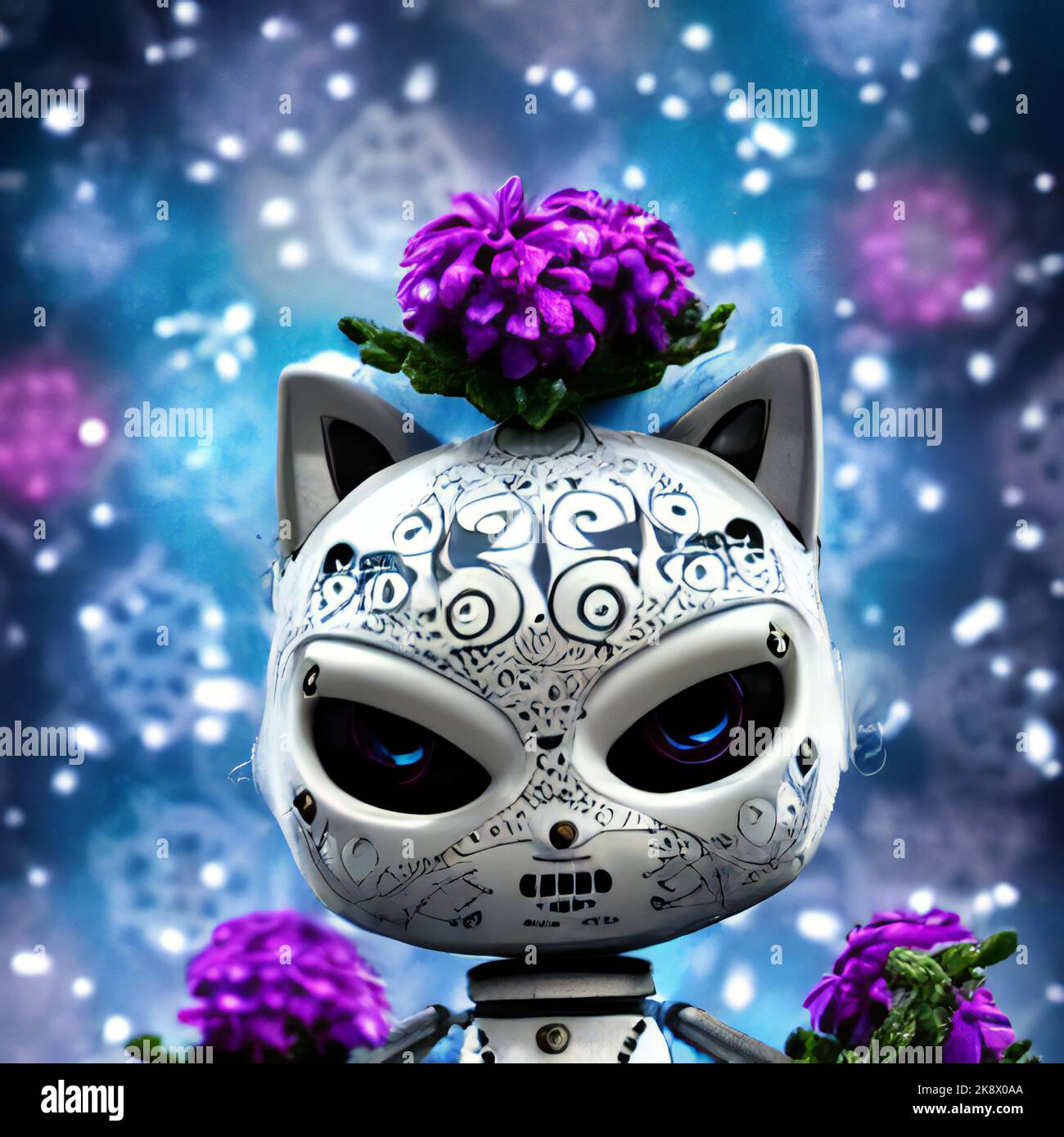 Sugar Skull Robots celebrating the Day of the Dead Festival after ...