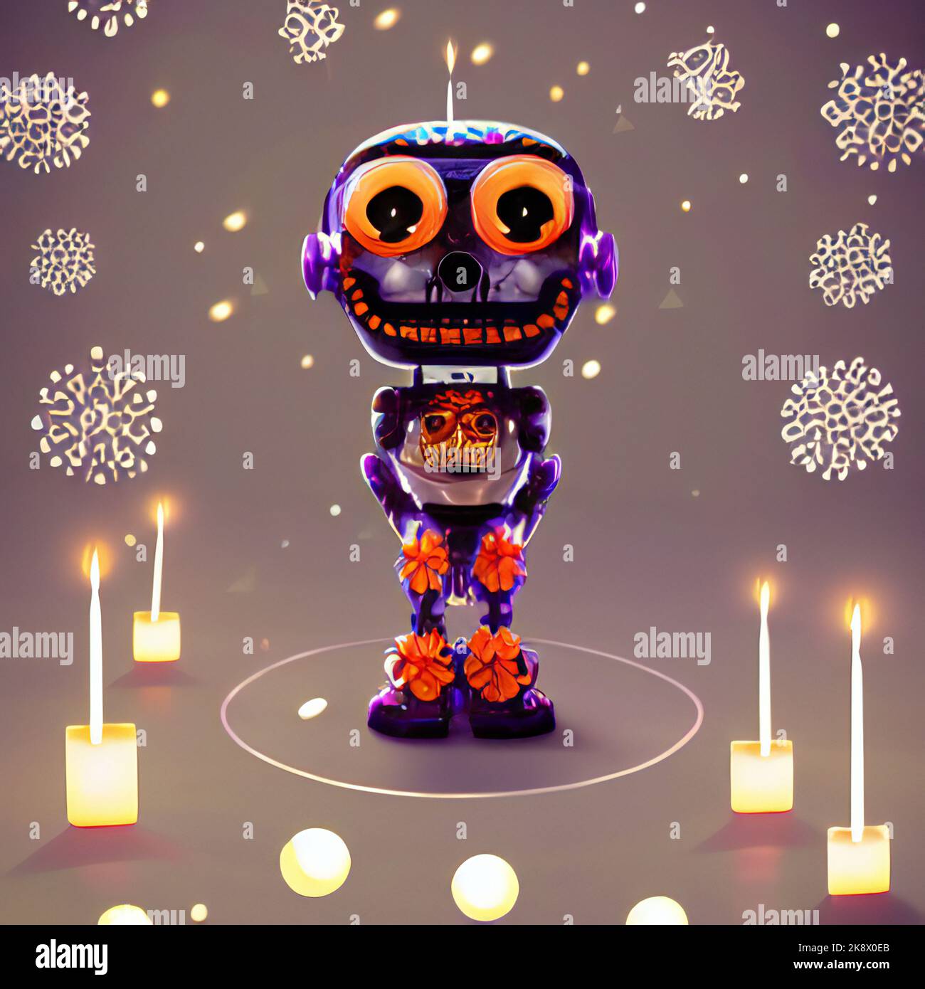 Sugar Skull Robots celebrating the Day of the Dead Festival after ...