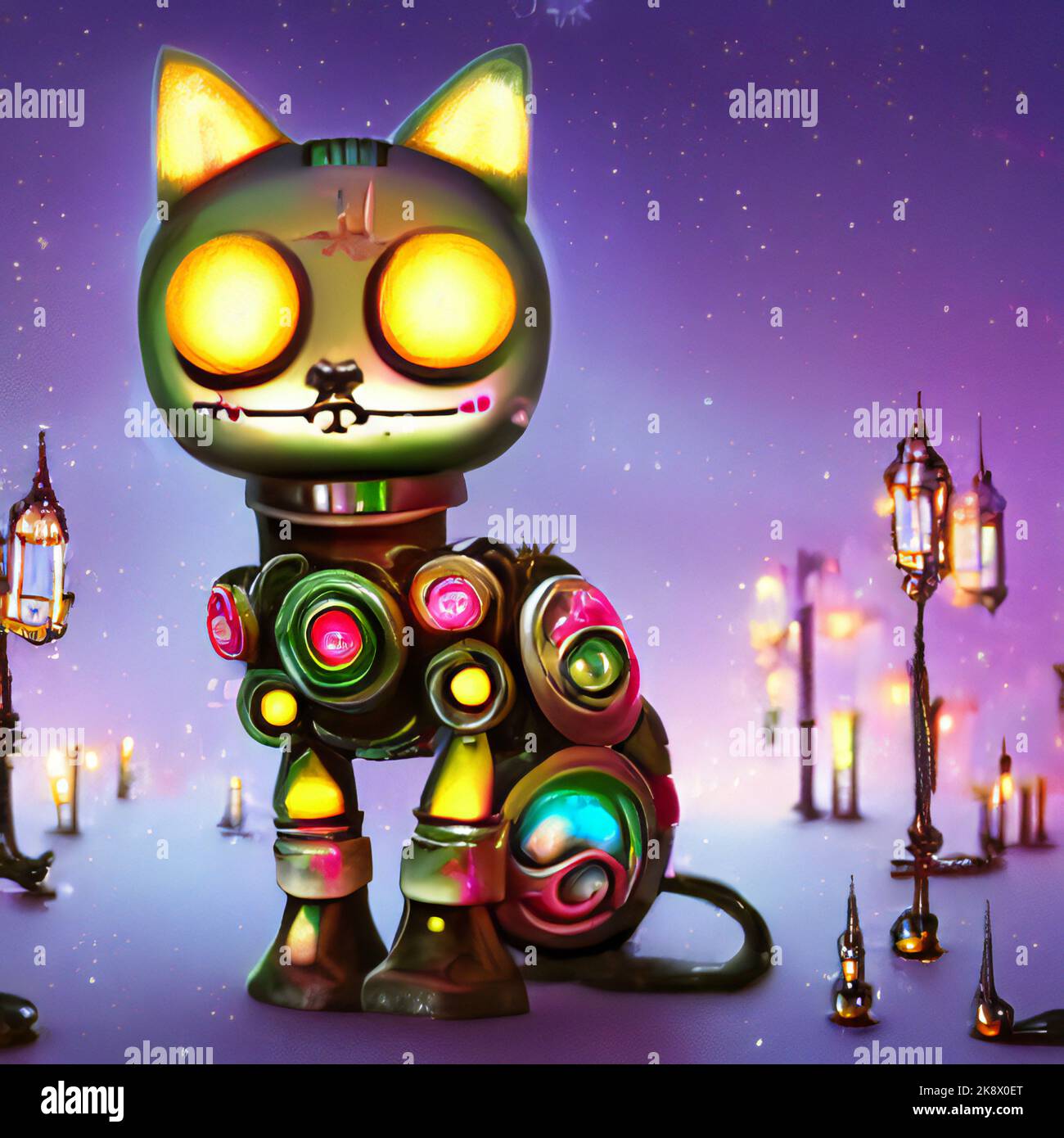 Sugar Skull Robots celebrating the Day of the Dead Festival after ...