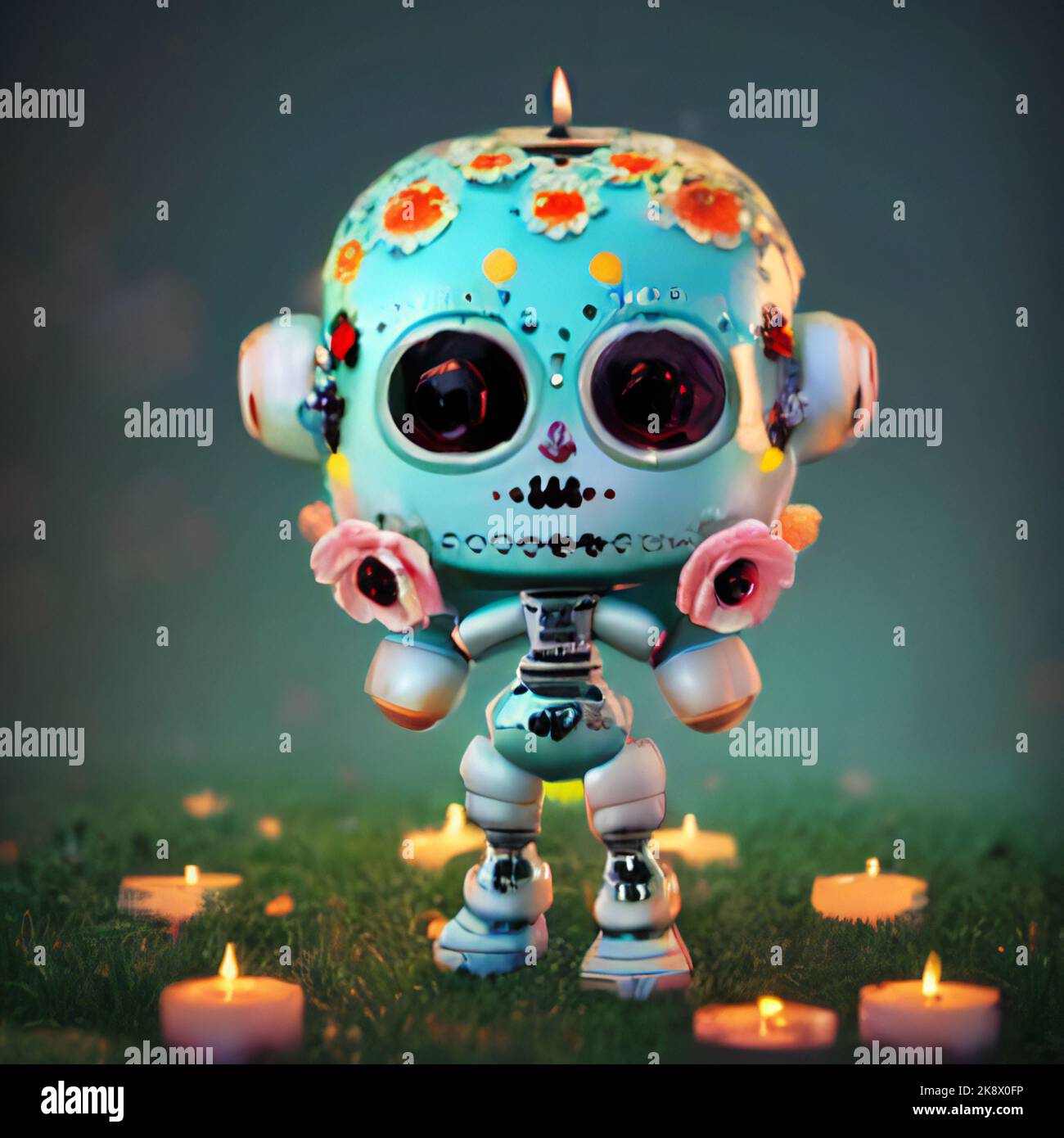Sugar Skull Robots celebrating the Day of the Dead Festival after ...