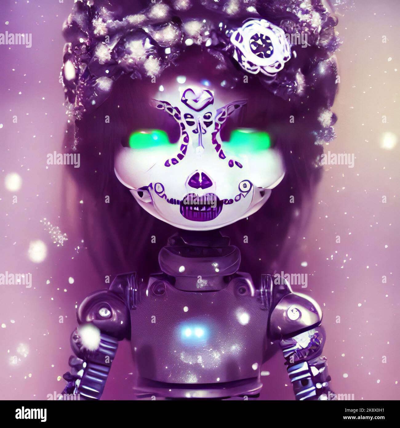 Sugar Skull Robots celebrating the Day of the Dead Festival after ...