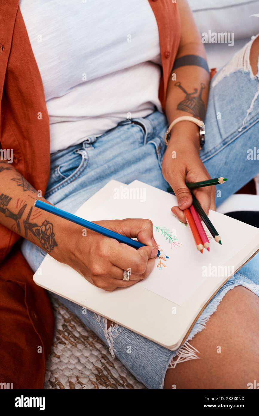 I enjoy drawing more than anything else. an unrecognizable woman ...