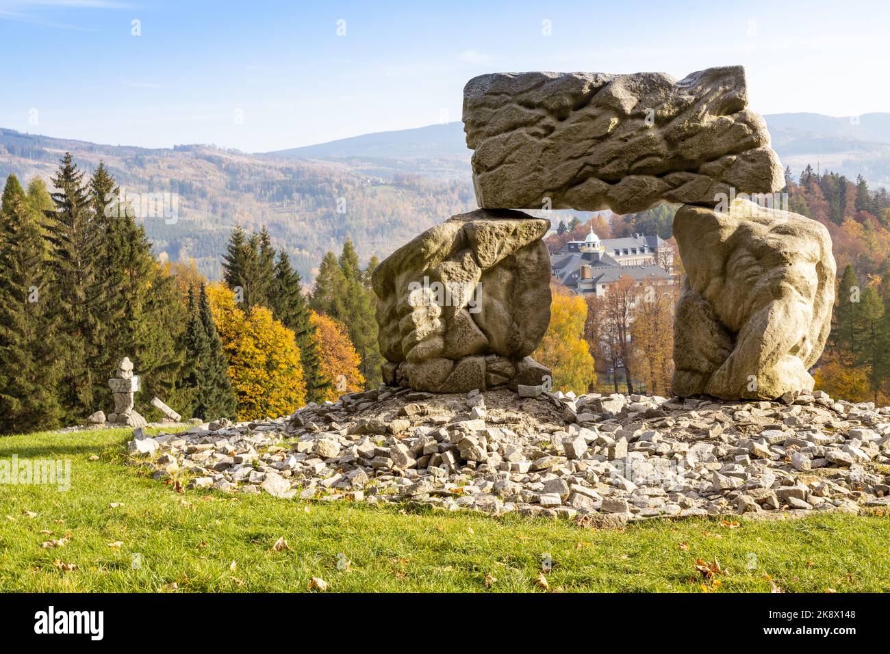 Kamenné mohyly, Jižní svah, Lázně Jeseník, Jeseníky, Česká republika ...