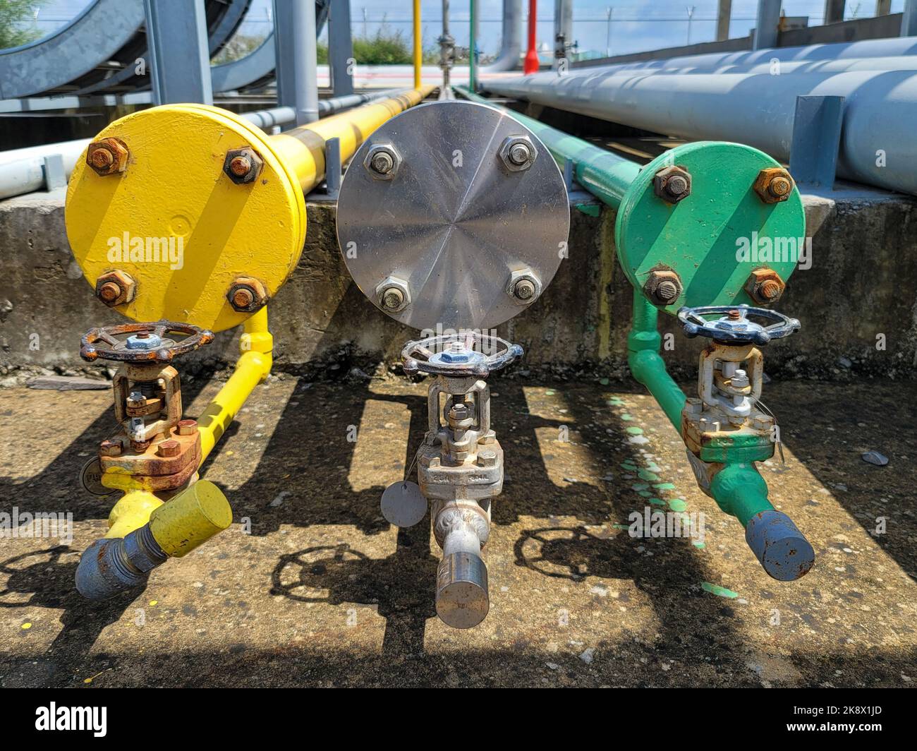 pipe line valves and flanges Stock Photo - Alamy