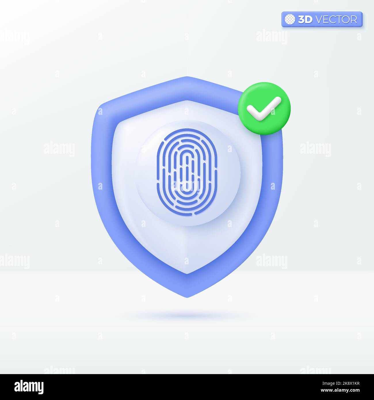 Guard Fingerprint icon symbol. scan biometric identity authorized and ...