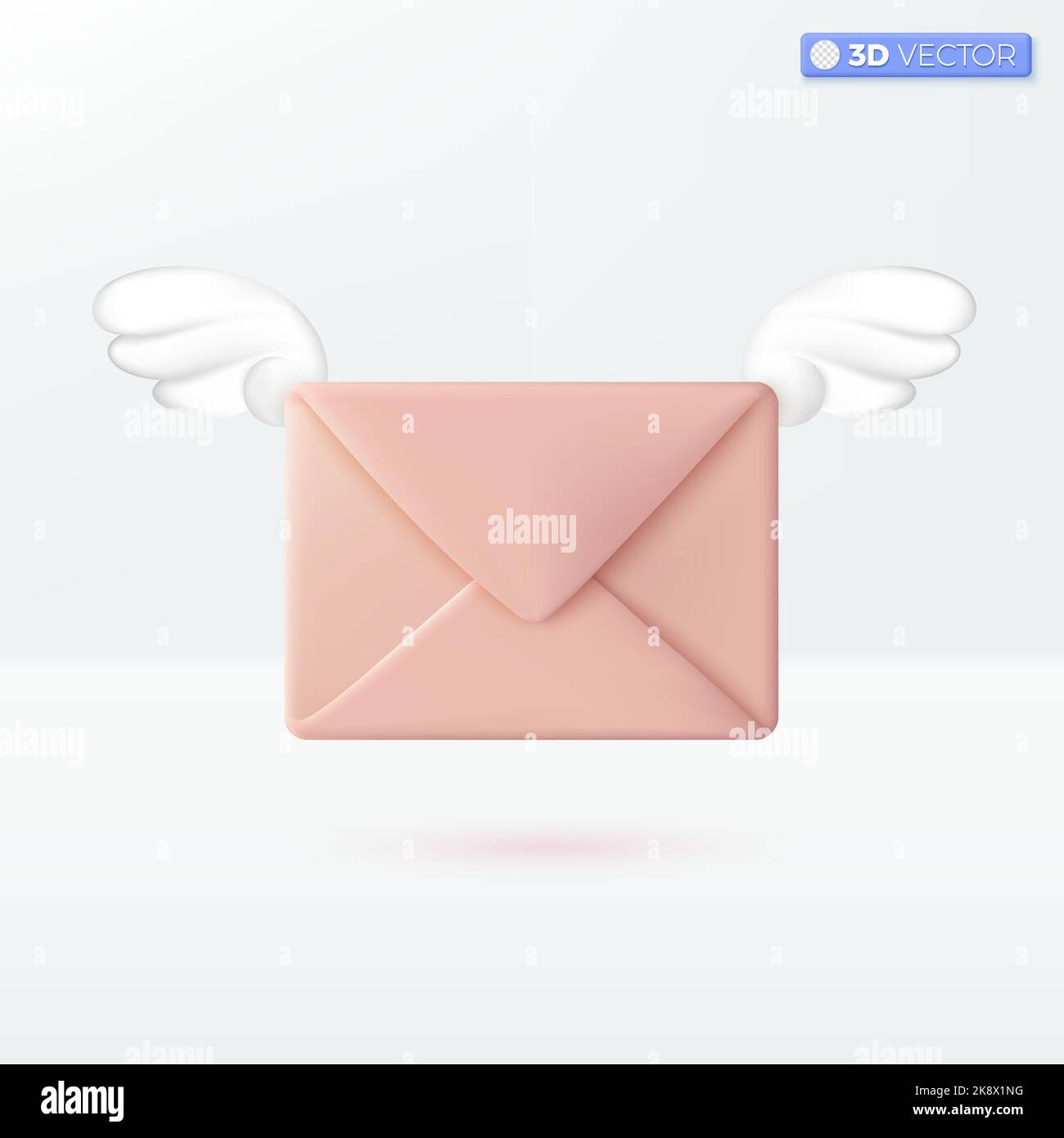 Flying envelope with wings icon symbols. incoming mail notification ...