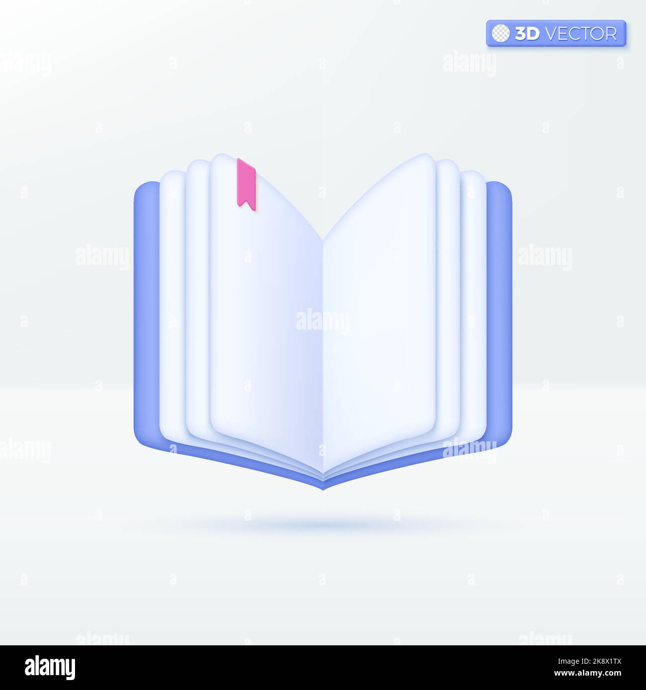 Open book or diary icon symbol. paper blank, bookmark, e-book, magazine ...