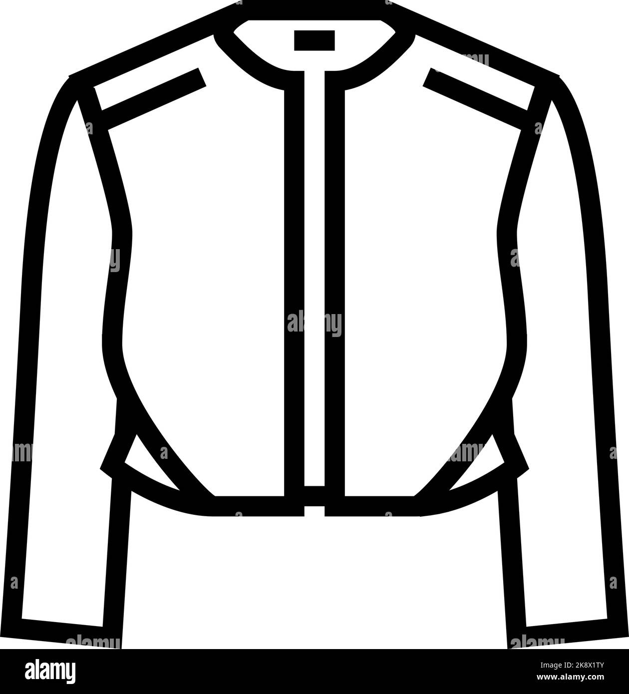 cropped jacket outerwear female line icon vector illustration Stock ...