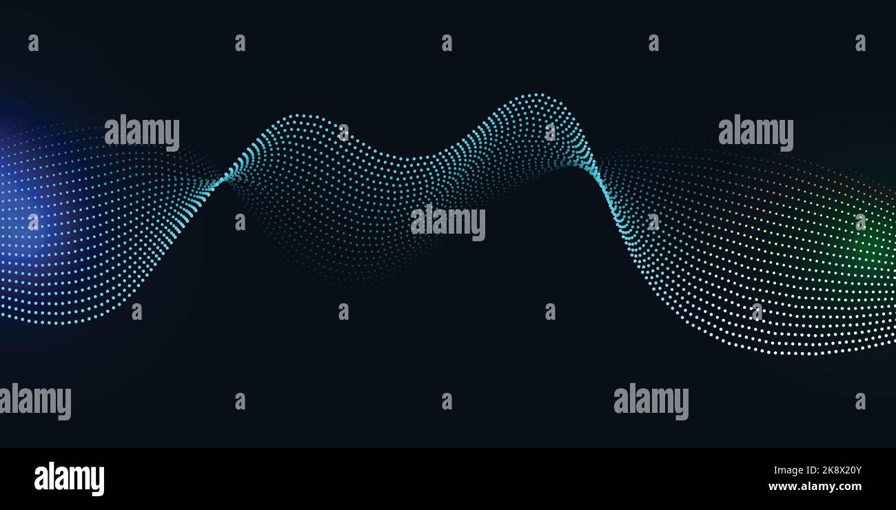 Blue abstract background with flowing particles. blue Digital ...