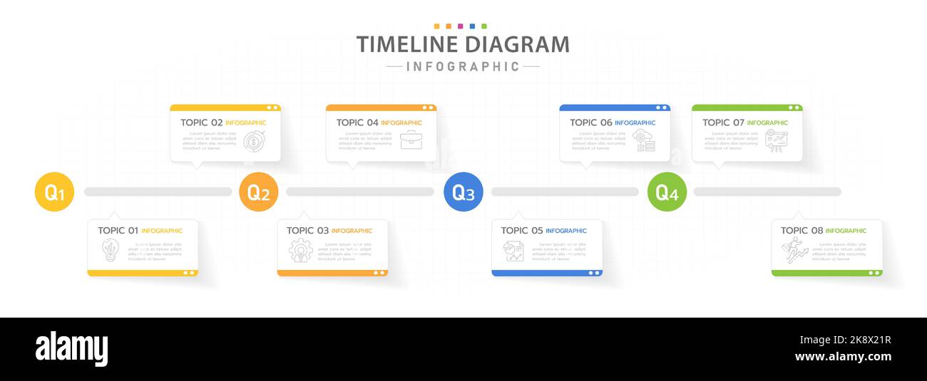 Infographic template for business. 12 Months modern Timeline diagram ...