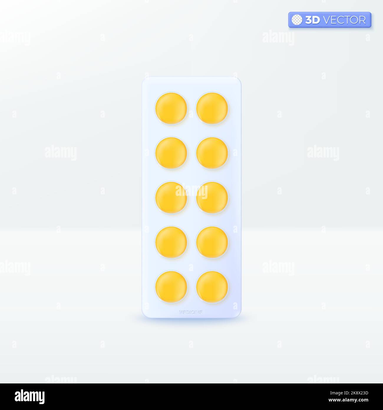 Blister packs antibiotics icon symbol. yellow drug. pills. healthy ...