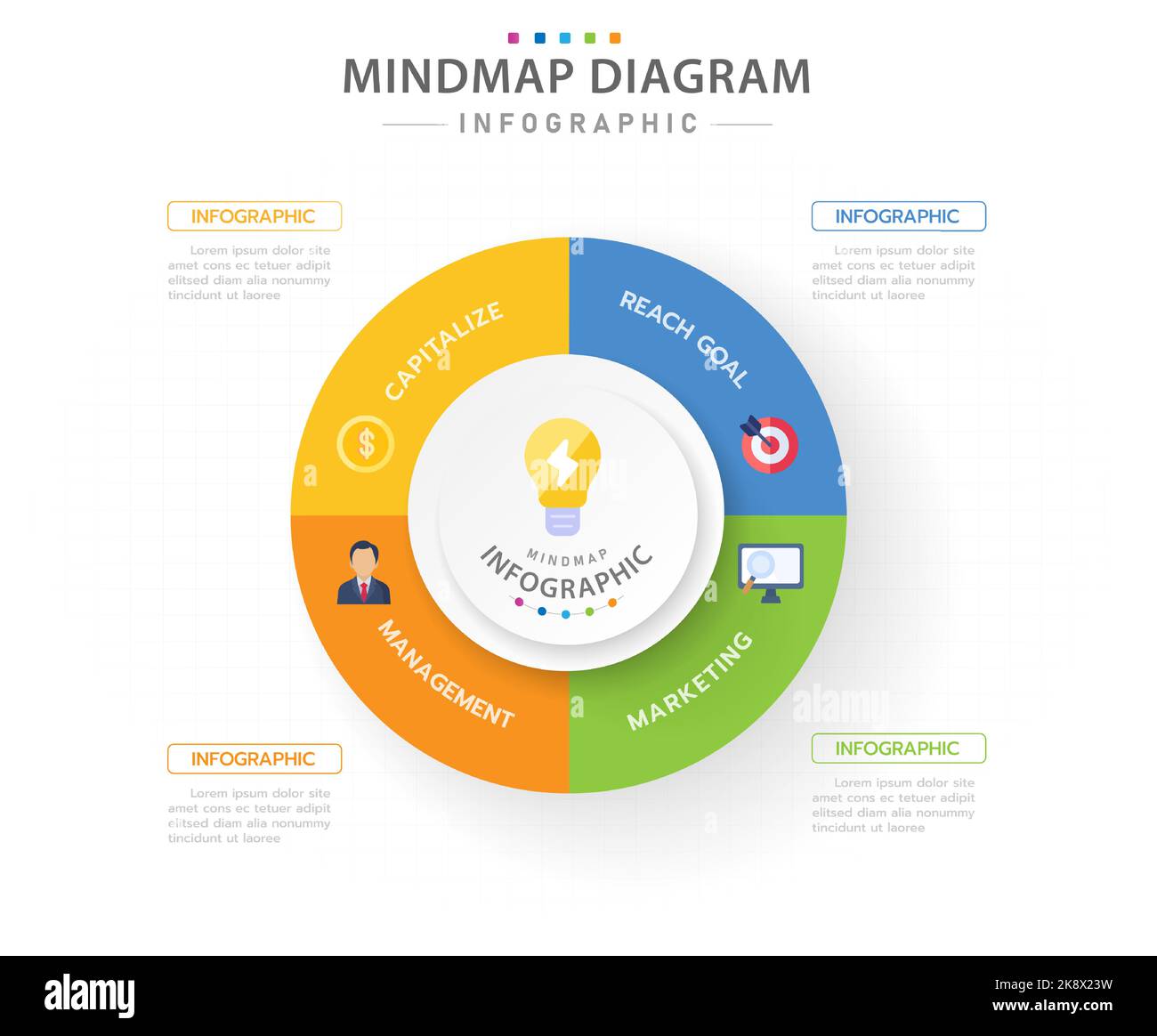 Infographic template for business. 4 Steps Modern Mindmap diagram with ... Infographic template for business. 4 Steps Modern Mindmap diagram with ...