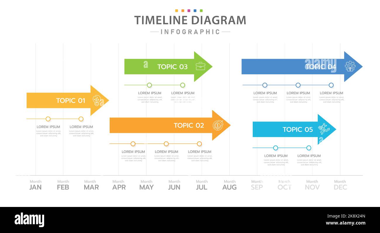 Infographic template for business. 12 Months modern Timeline diagram ...