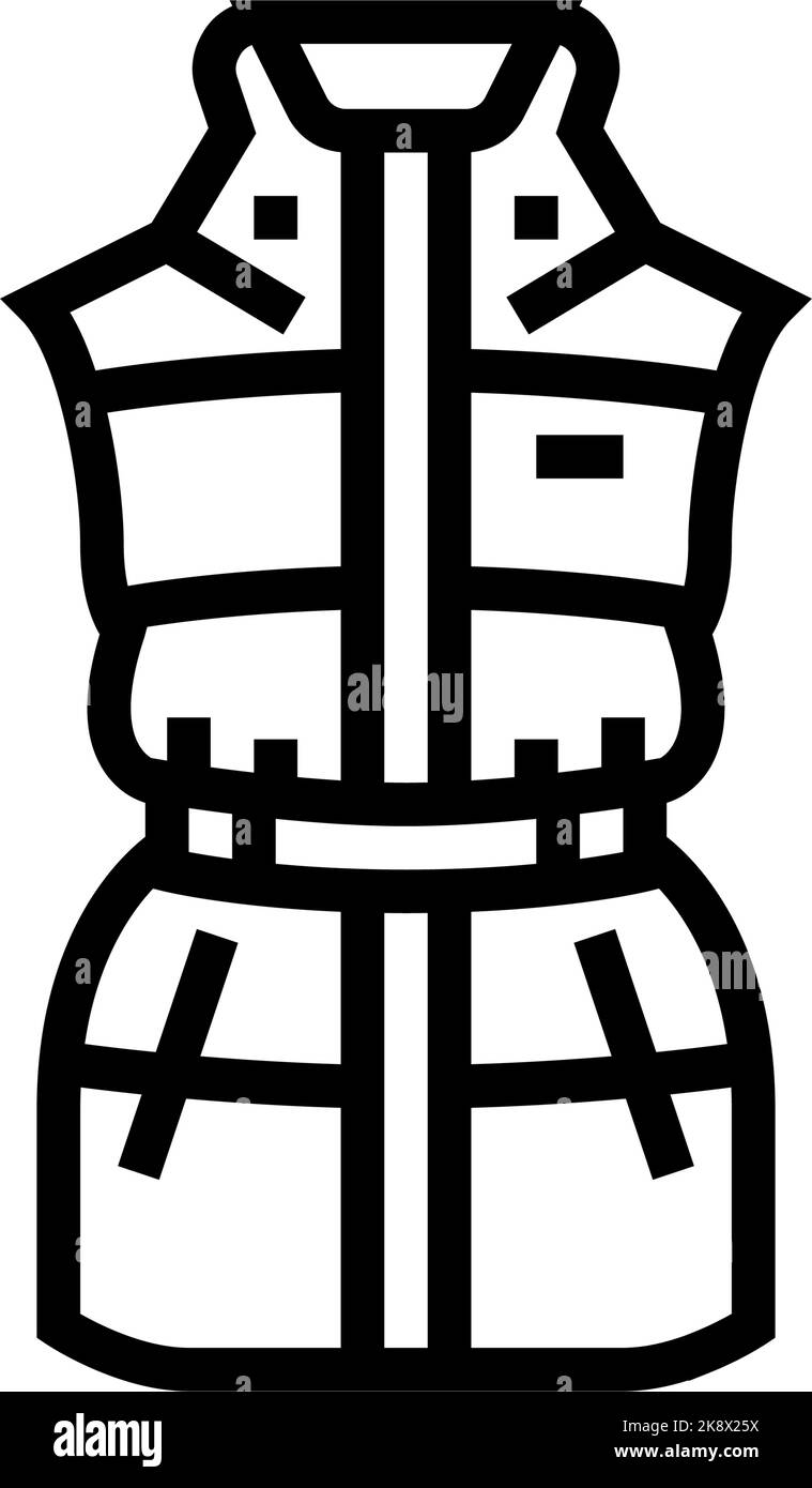 gilet outerwear female line icon vector illustration Stock Vector Image ...
